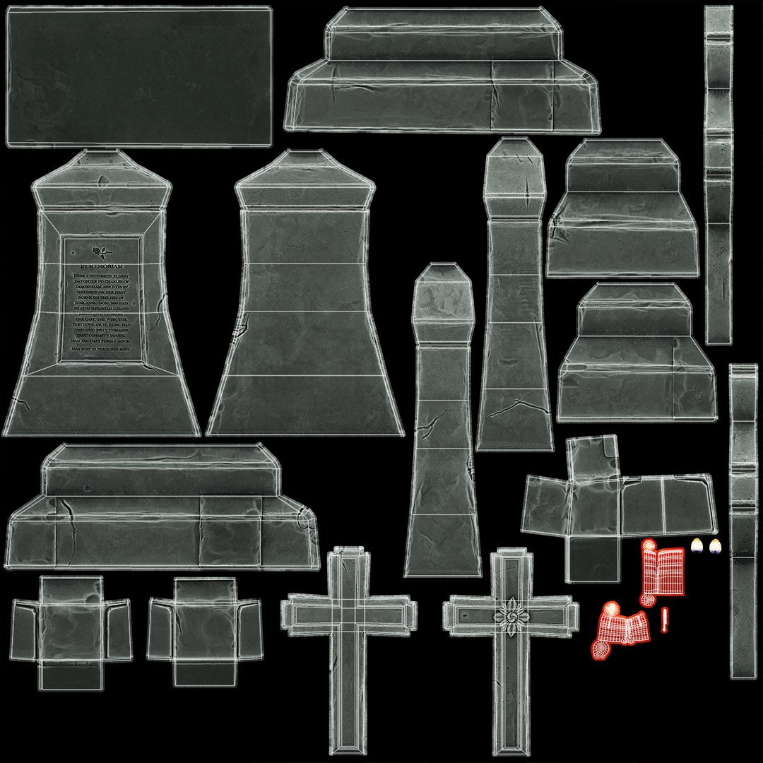 Stylized Gravestone Pedestal Cross 3D Model - TurboSquid 1575843