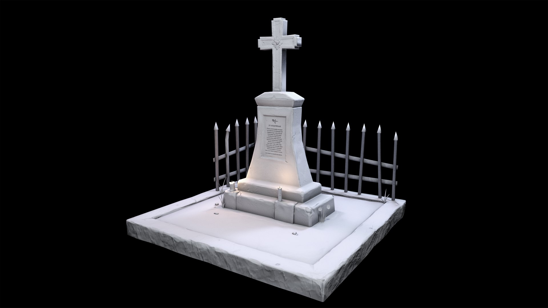 Stylized Gravestone Pedestal Cross 3D Model - TurboSquid 1575843