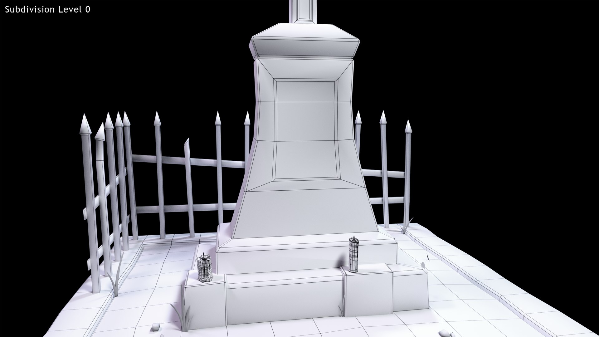 Stylized Gravestone Pedestal Cross 3D Model - TurboSquid 1575843