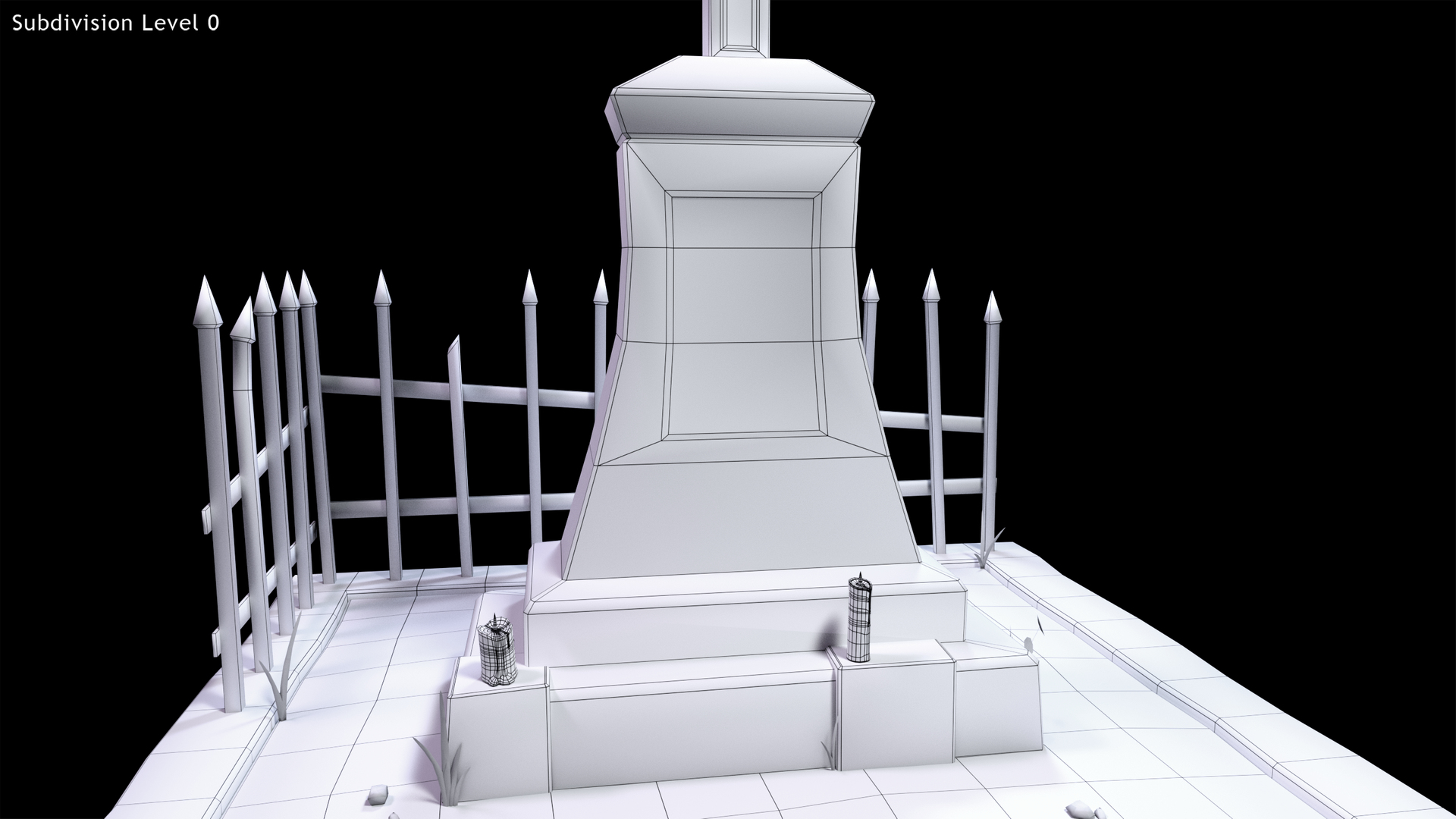 Stylized gravestone pedestal cross 3D model - TurboSquid 1575843