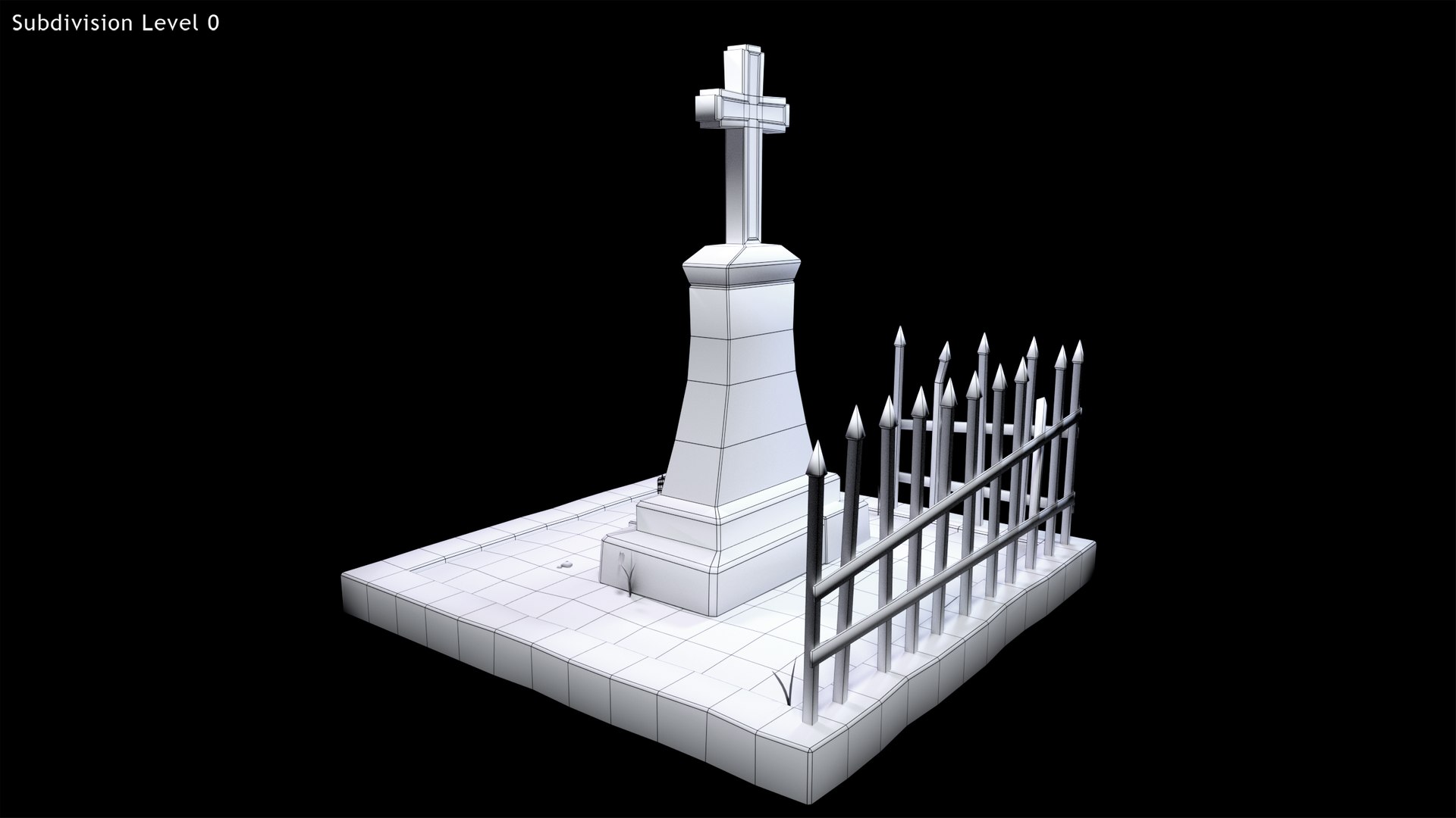 Stylized Gravestone Pedestal Cross 3D Model - TurboSquid 1575843