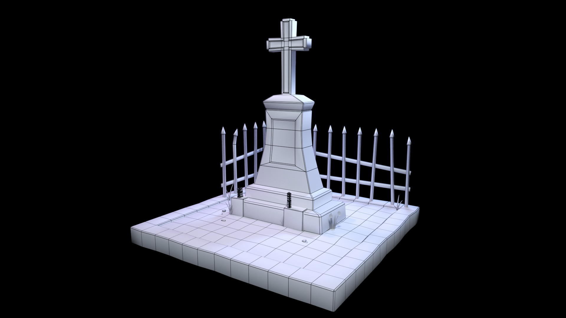 Stylized Gravestone Pedestal Cross 3D Model - TurboSquid 1575843