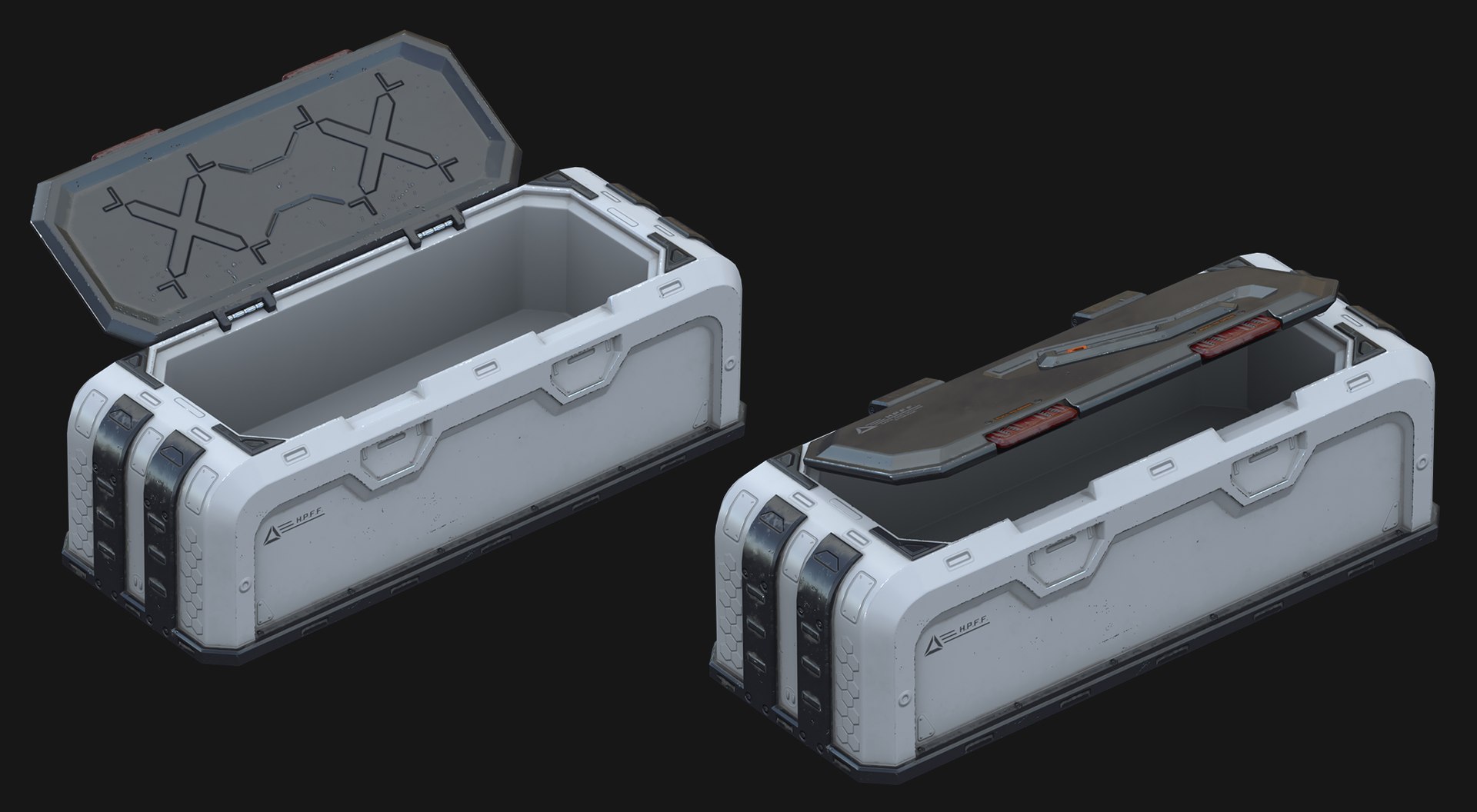 Sci-Fi Chests Set Low-poly 3D model - TurboSquid 1819229