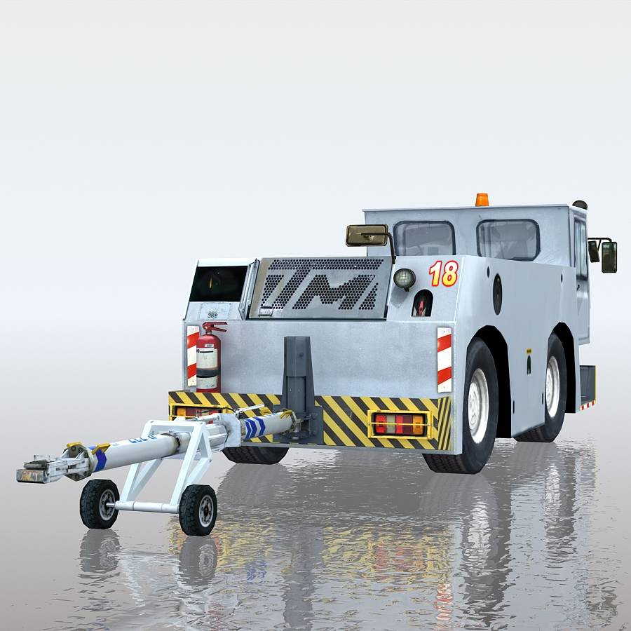3d push-back aircraft tractors towbar