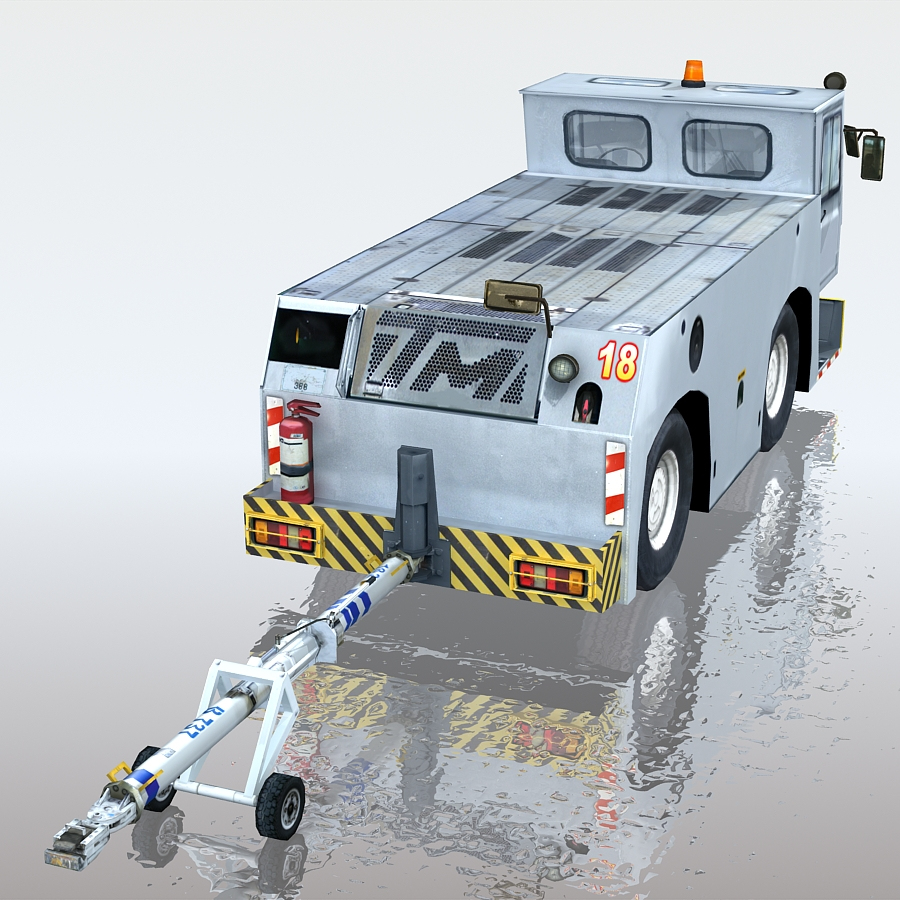 3d push-back aircraft tractors towbar