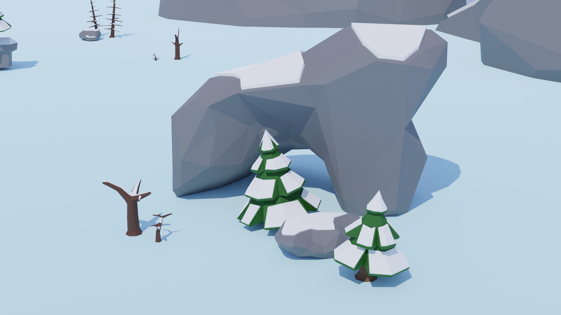 3D Model Pack Winter Forest - TurboSquid 1665609