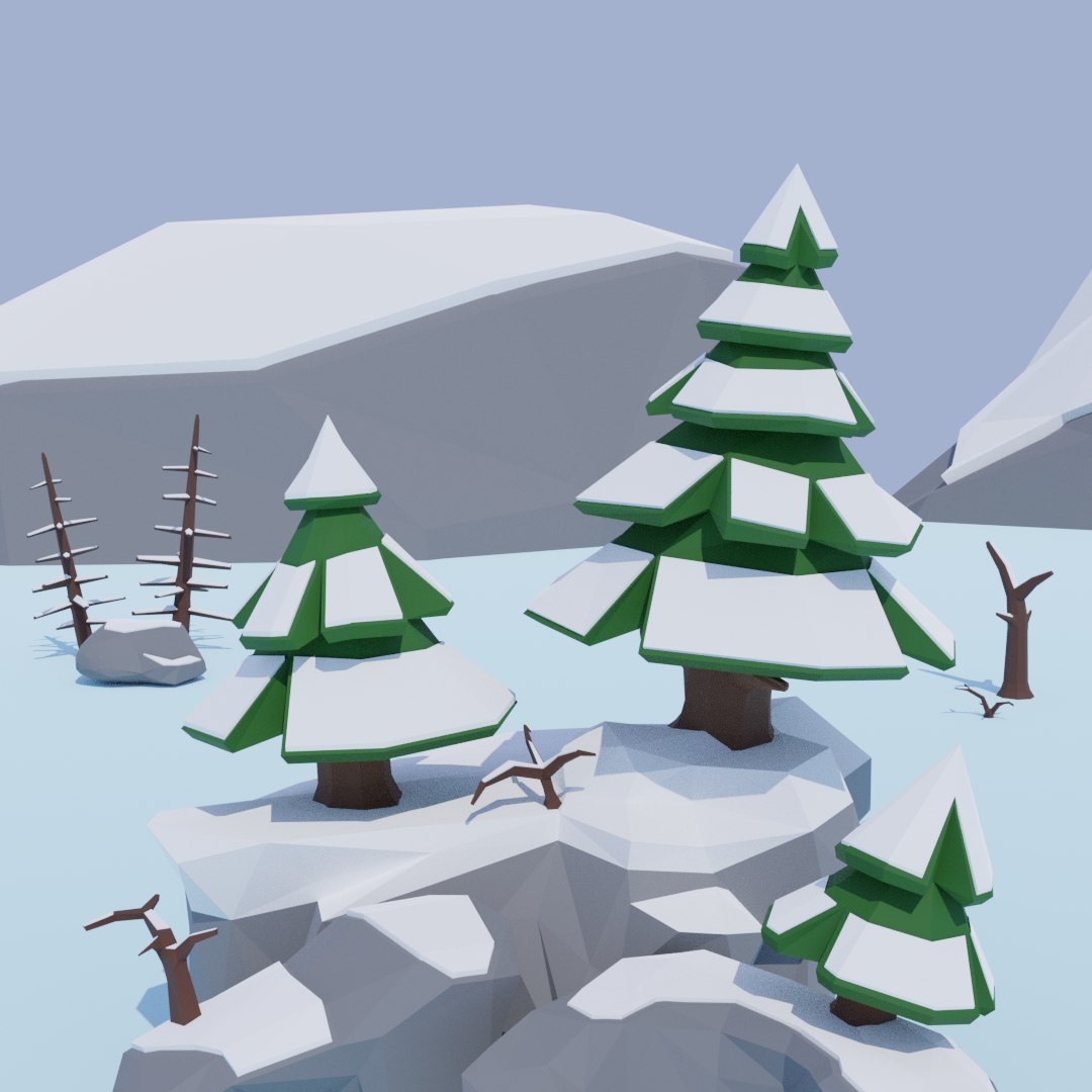 3D Model Pack Winter Forest - TurboSquid 1665609