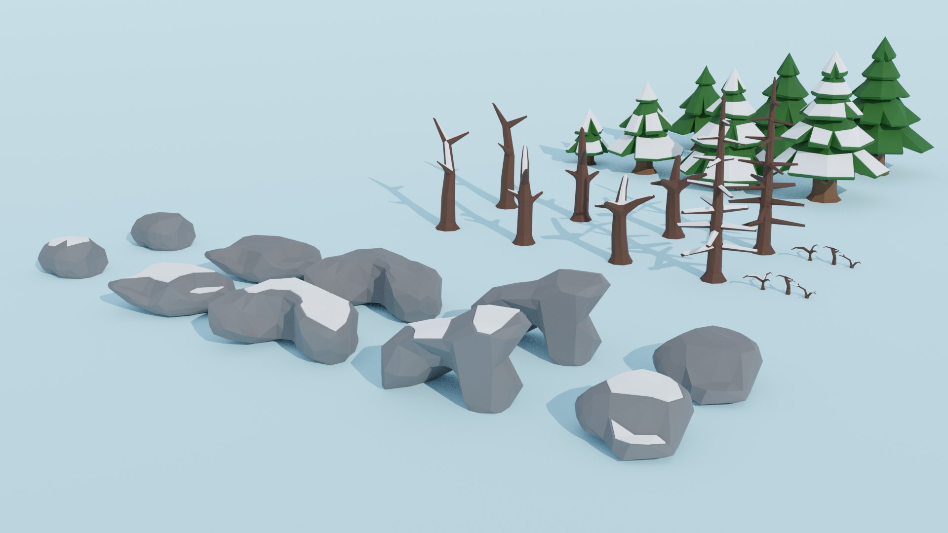 3D Model Pack Winter Forest - TurboSquid 1665609