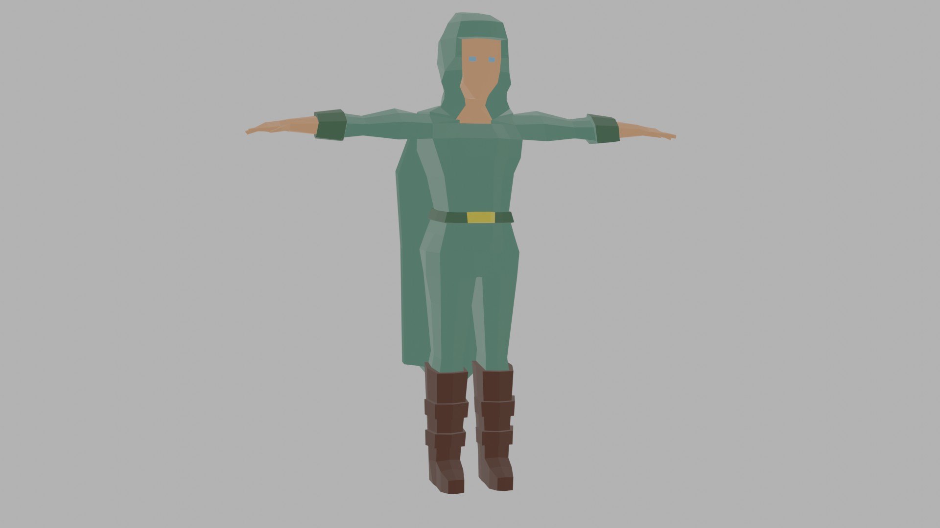 Low Poly Fantasy Elve with hoodie Character Rigged Unity 3D ...