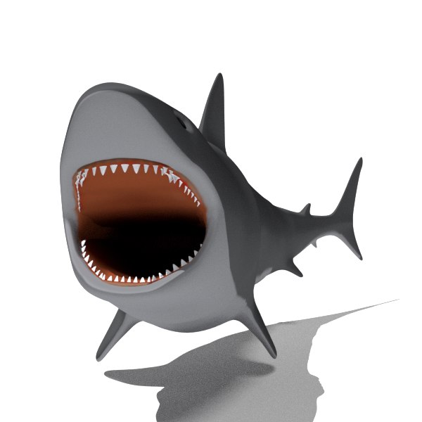 free big shark animation 3d model