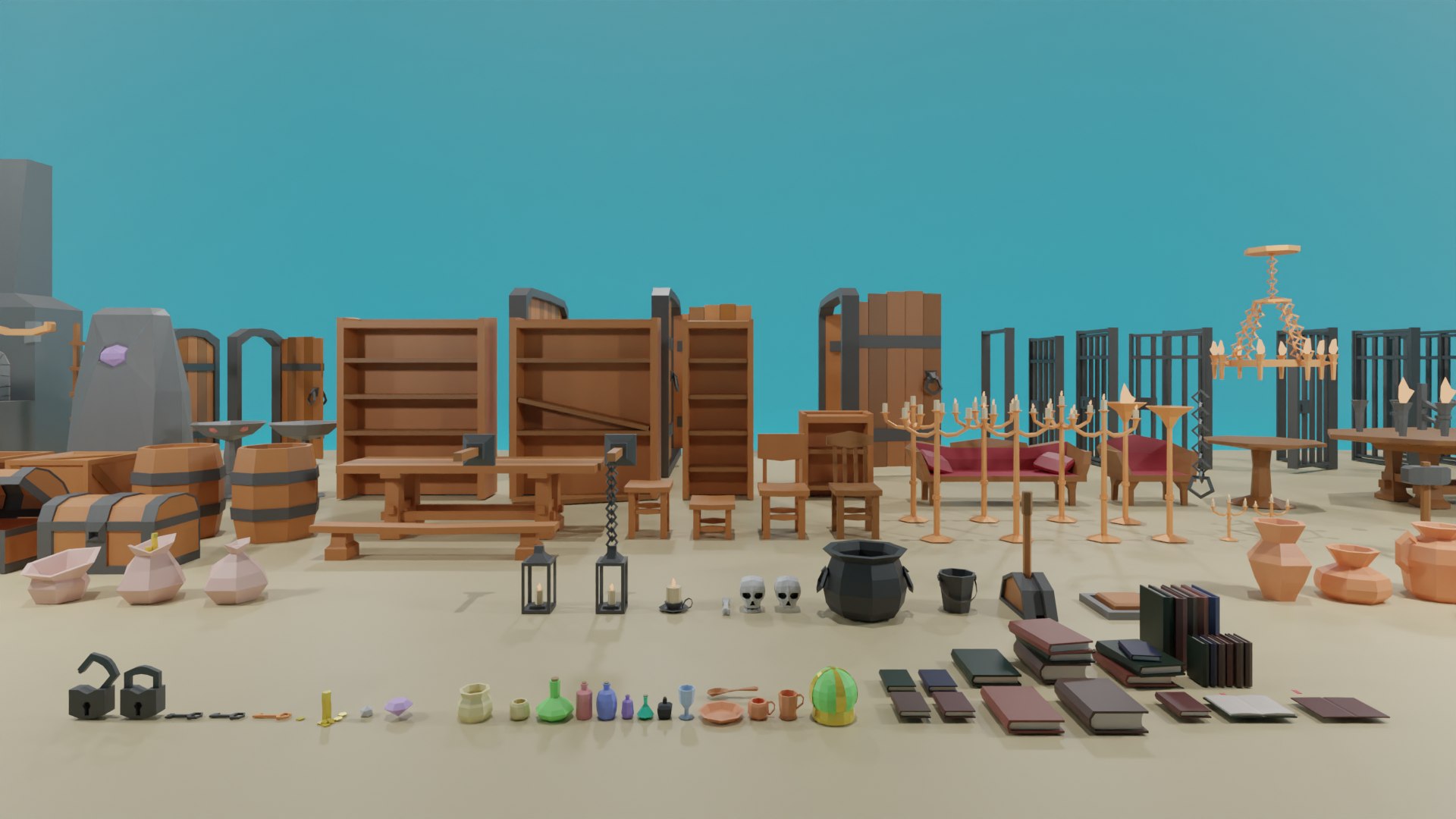 3D Low Poly Medieval Pack - TurboSquid 2047027
