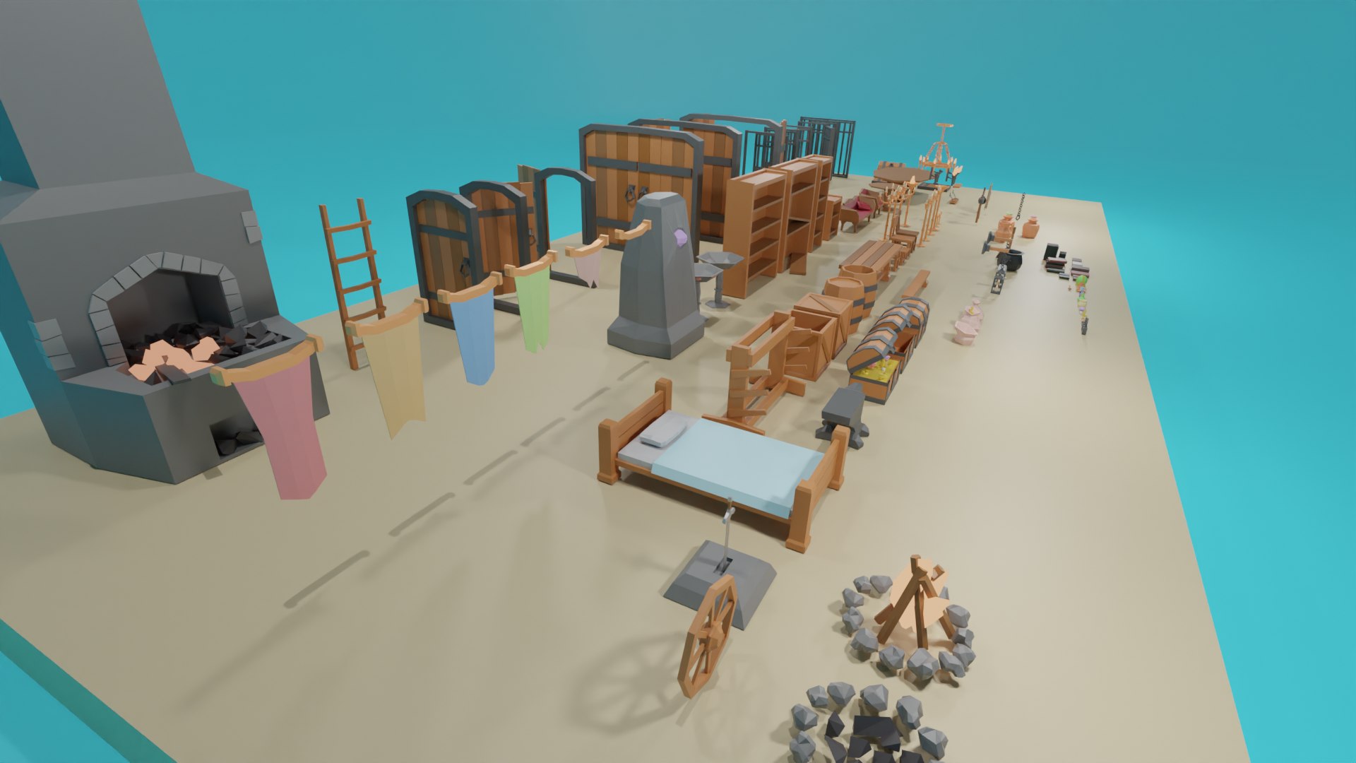 3D Low Poly Medieval Pack - TurboSquid 2047027