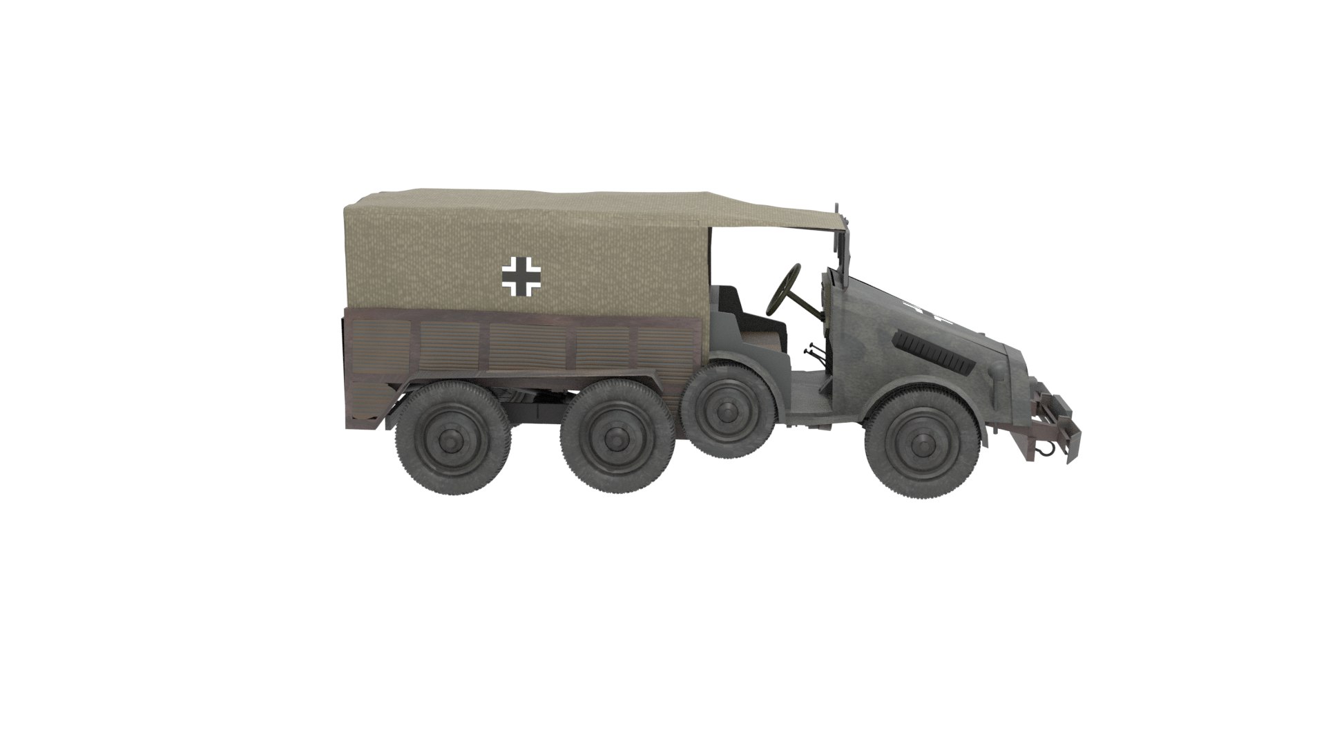 3D WW2 German Krupp Protze Truck - TurboSquid 2439965