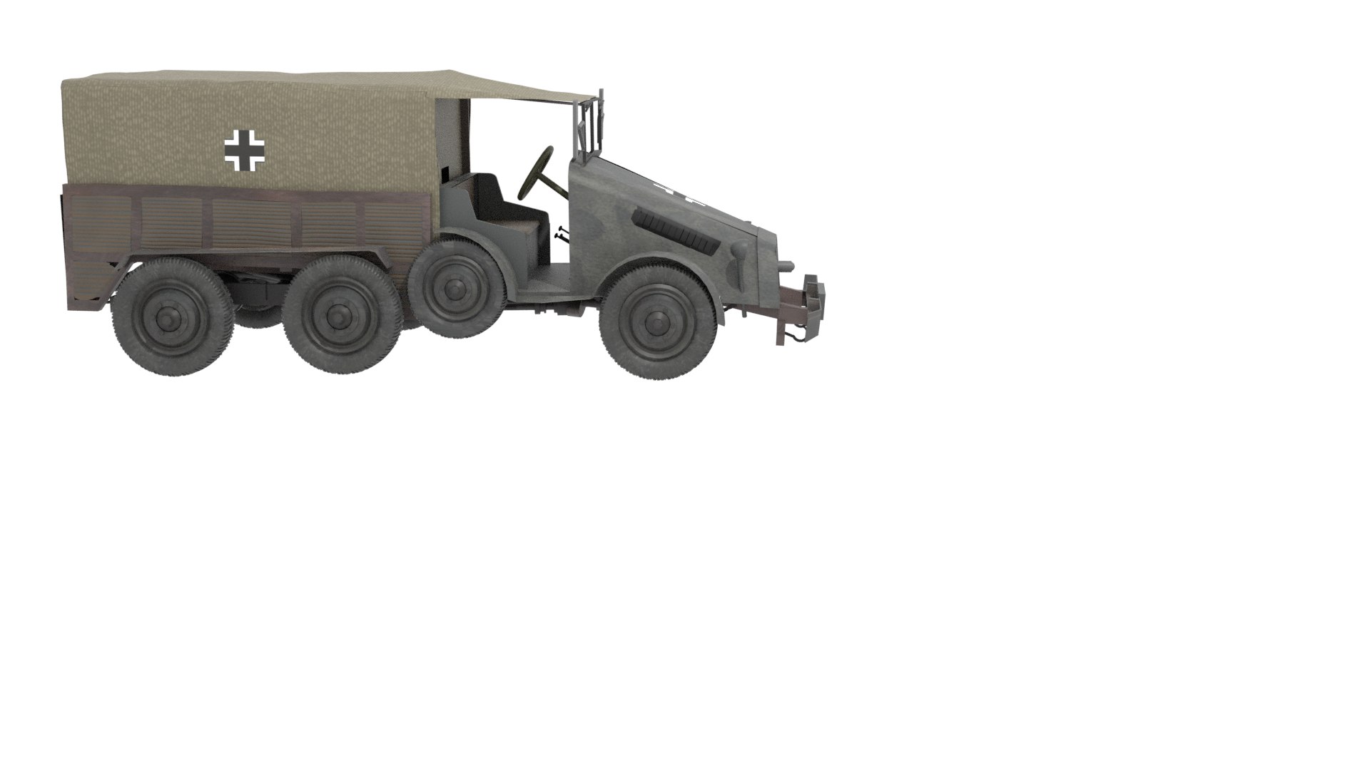 3D WW2 German Krupp Protze Truck - TurboSquid 2439965