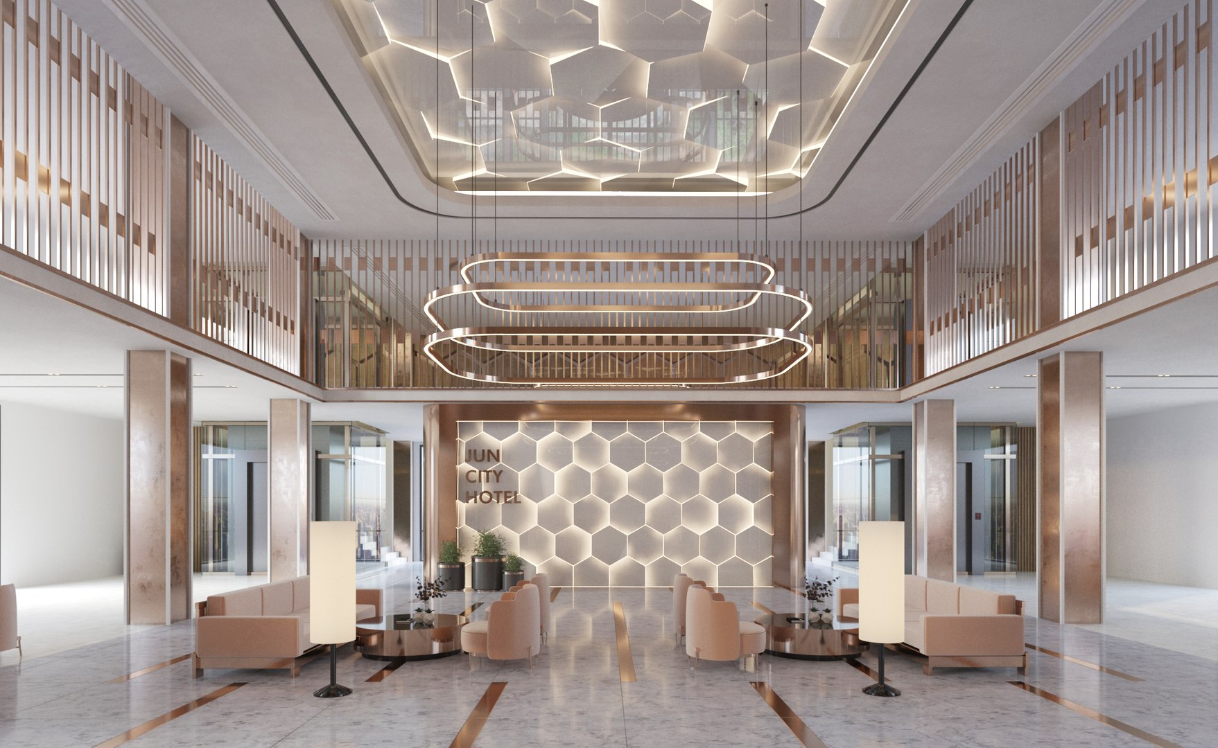 Luxury Hotel Lobby Interior 3D Model - TurboSquid 1998352