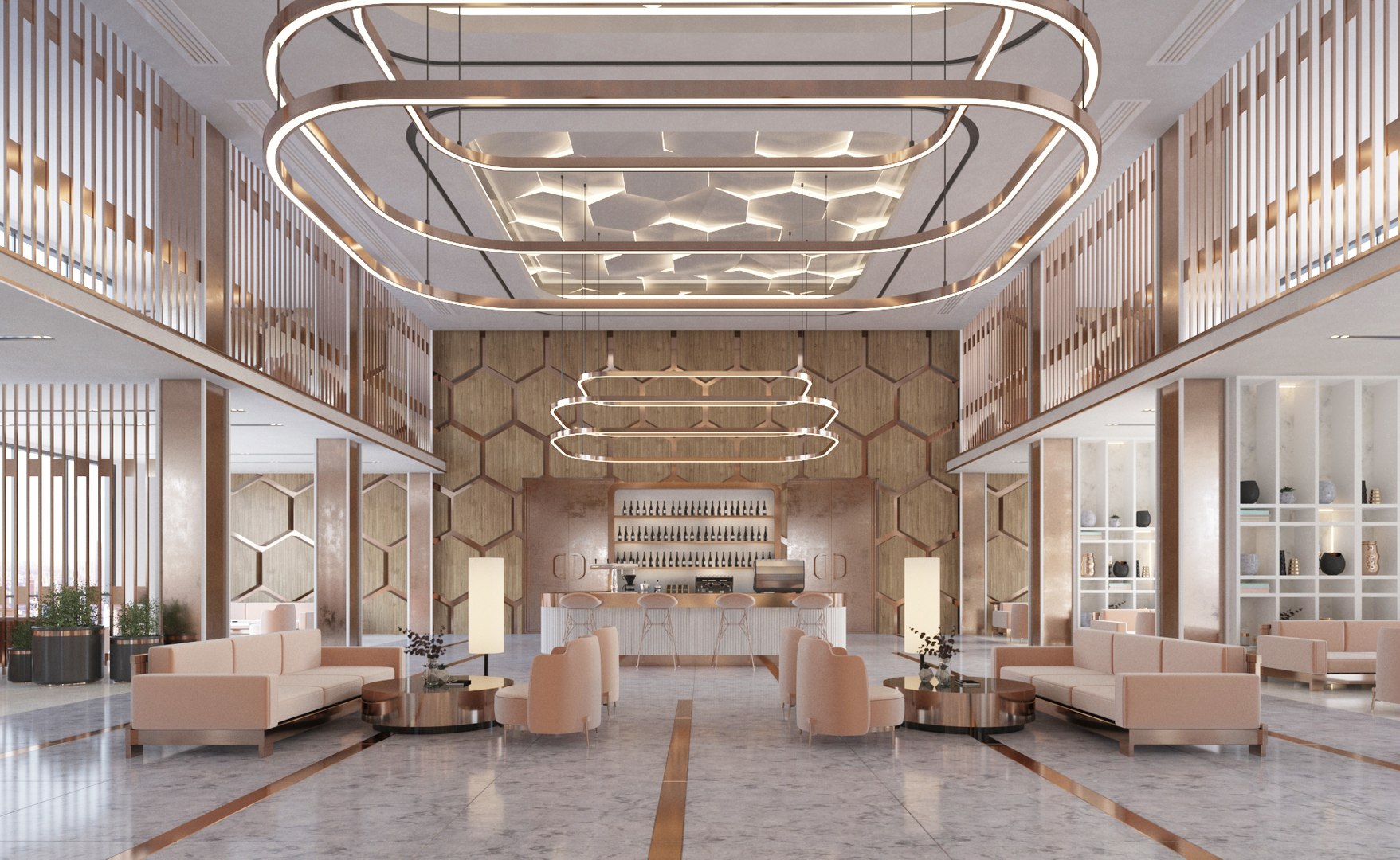 Luxury Hotel Lobby Interior 3D Model - TurboSquid 1998352