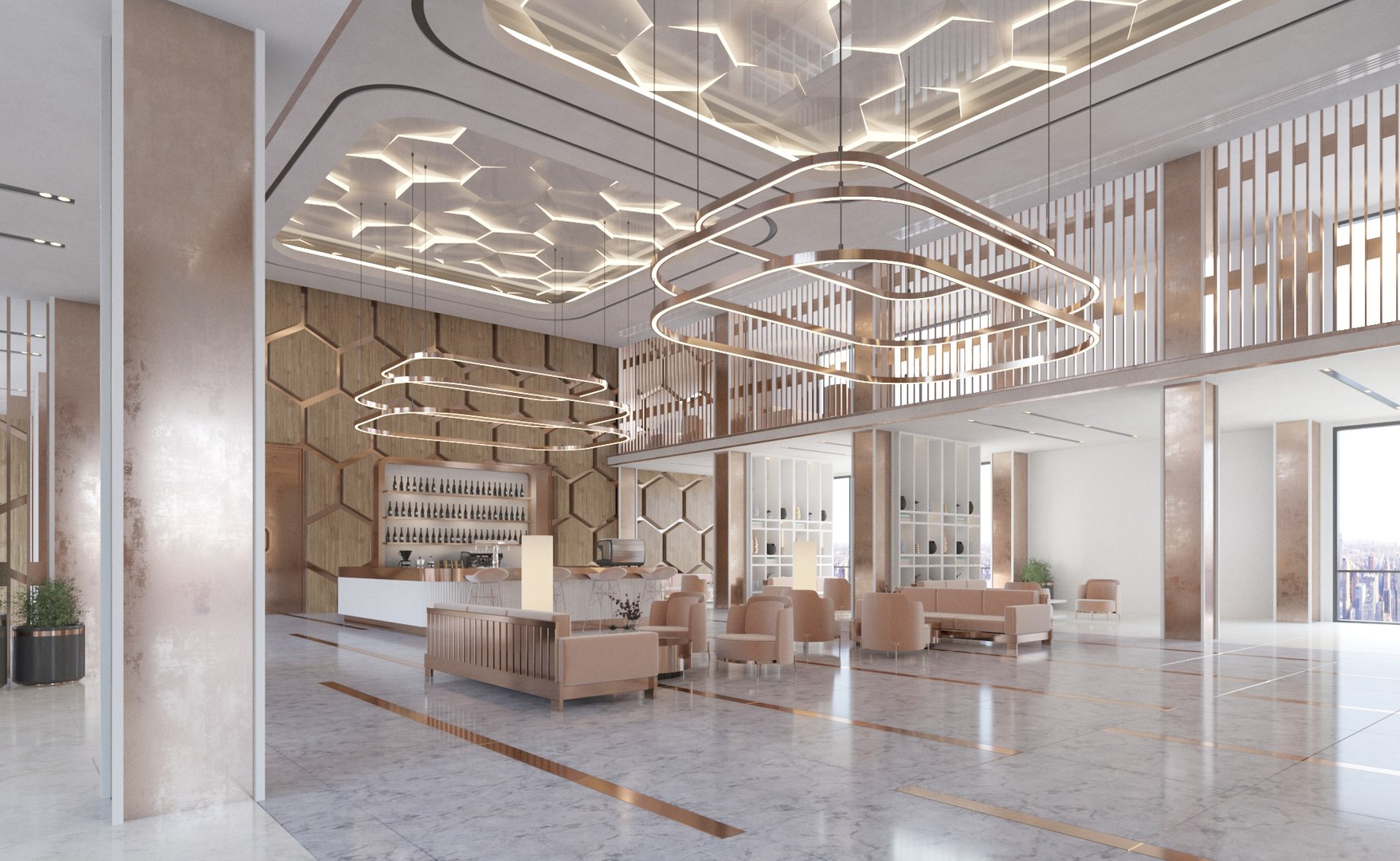 Luxury Hotel Lobby Interior 3D Model - TurboSquid 1998352