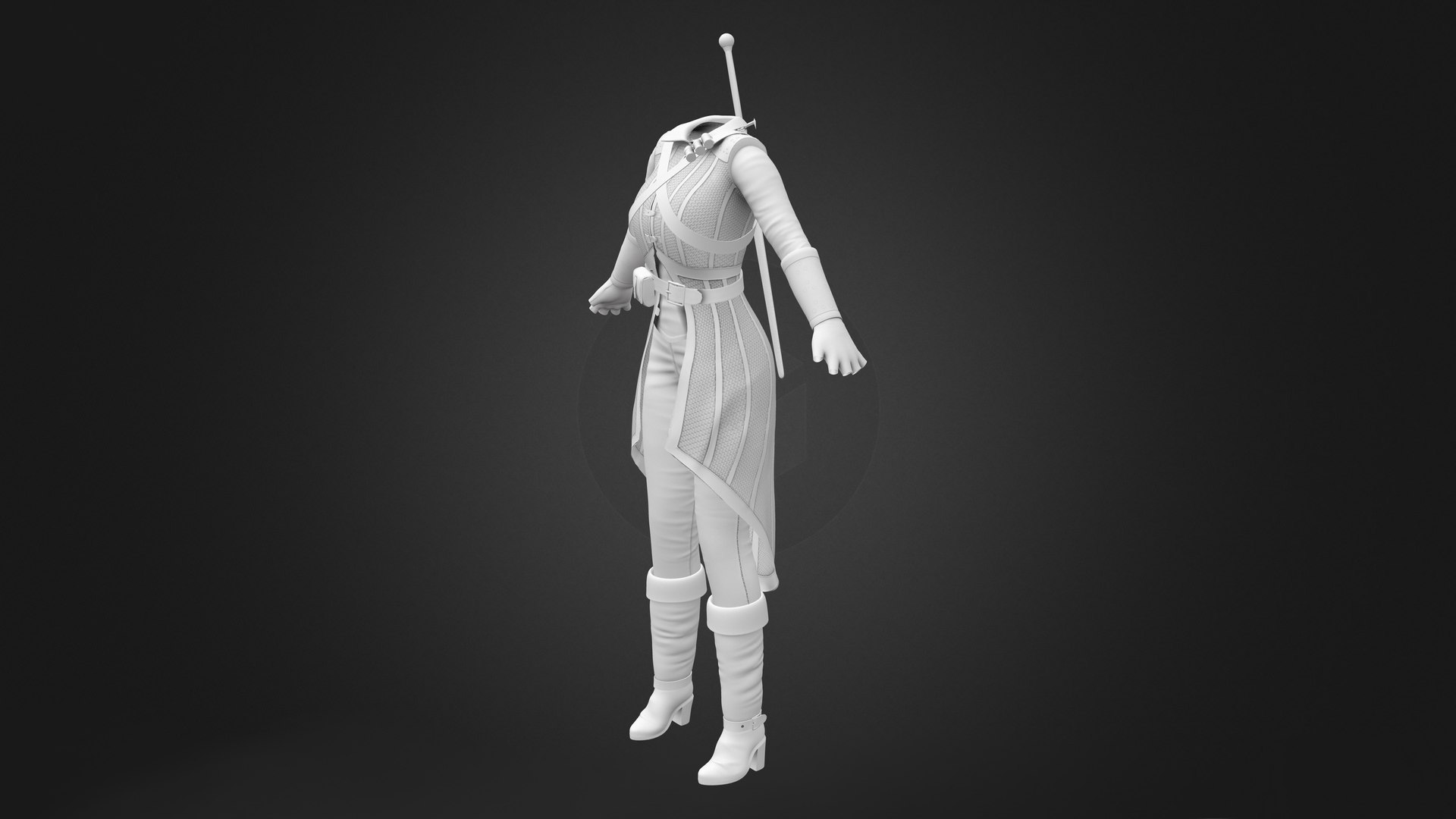 3D Warrior Fighter Black Outfit - TurboSquid 1960768