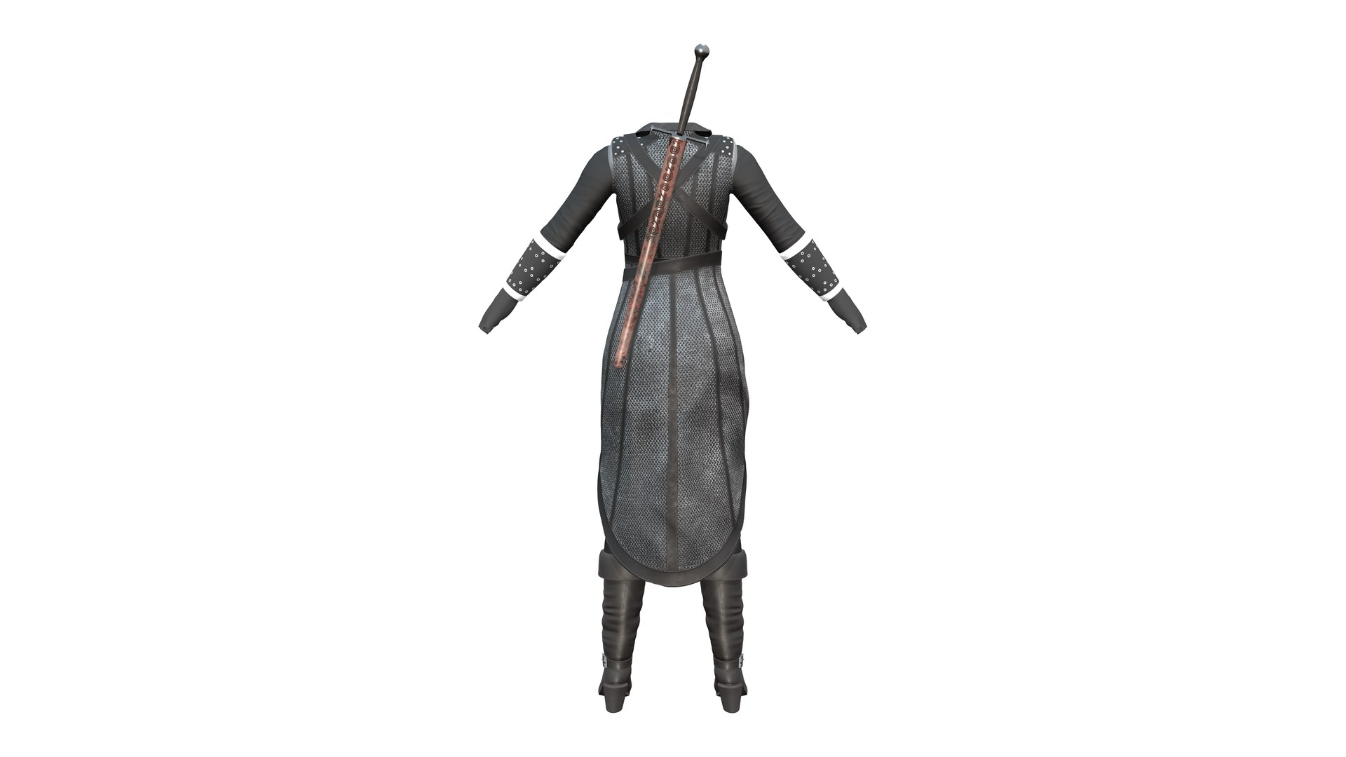 3D Warrior Fighter Black Outfit - TurboSquid 1960768