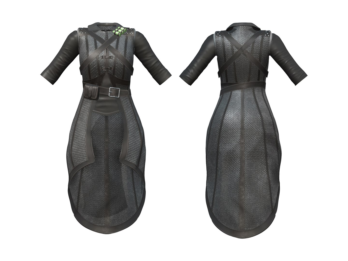 3D Warrior Fighter Black Outfit - TurboSquid 1960768