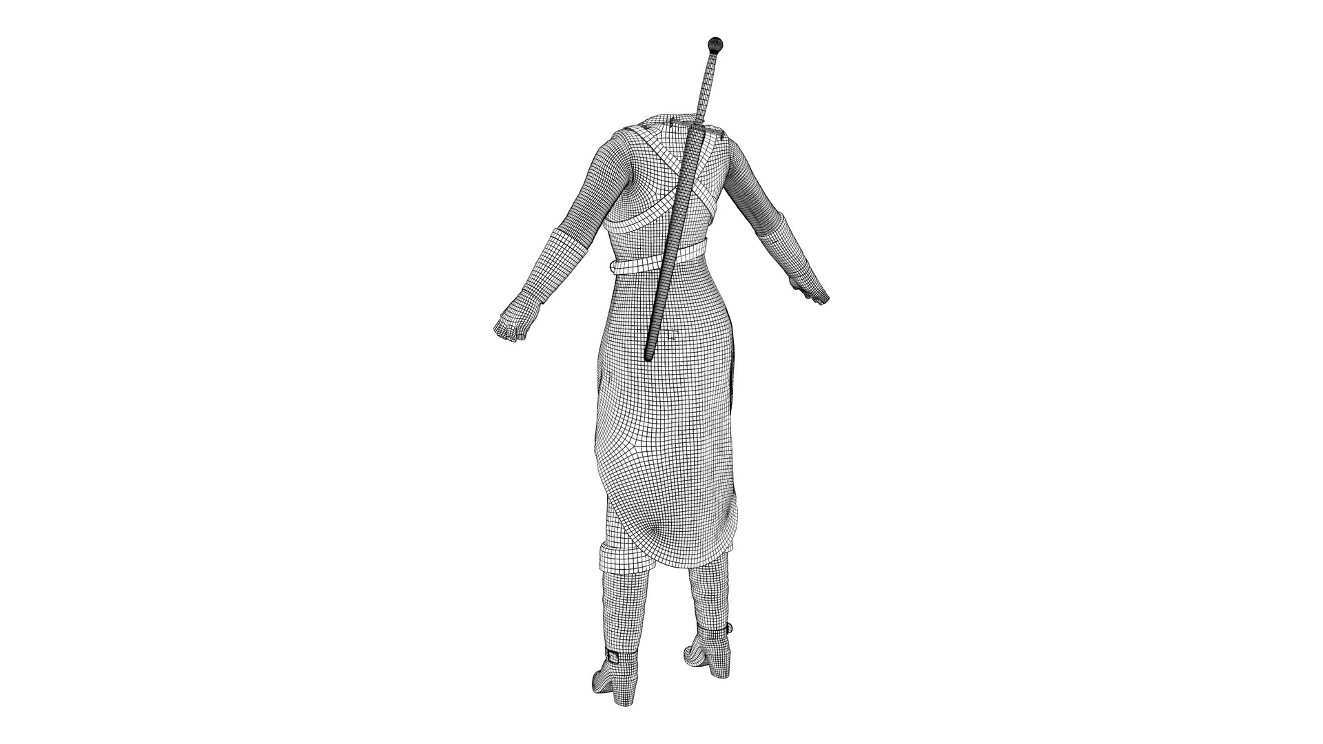 3D Warrior Fighter Black Outfit - TurboSquid 1960768