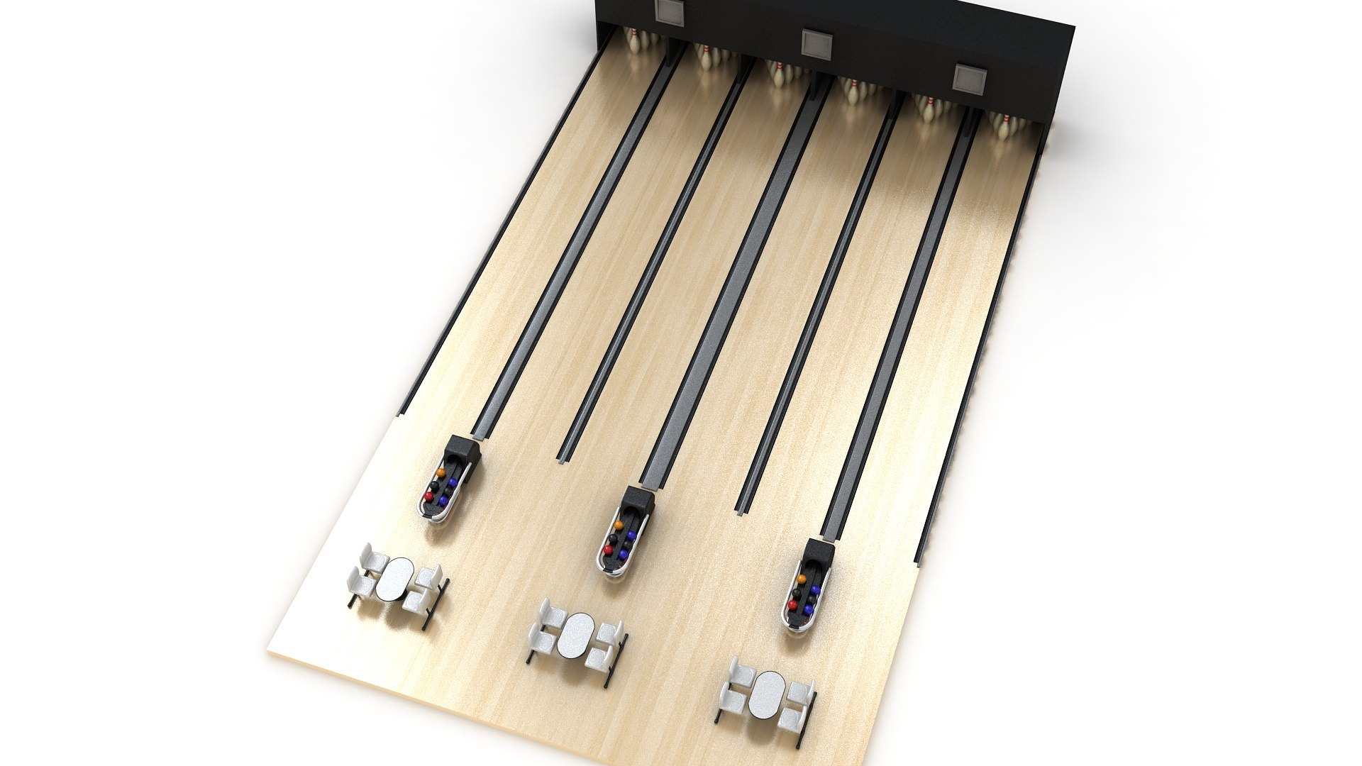 Bowling Lane 3D Model - TurboSquid 1992325