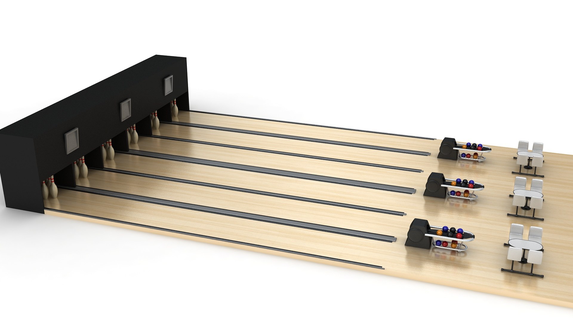 Bowling Lane 3D Model - TurboSquid 1992325