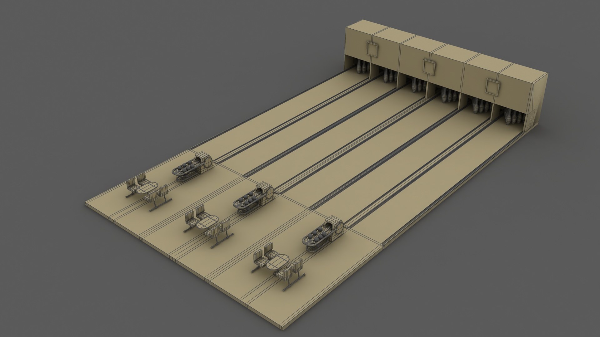 Bowling Lane 3D Model - TurboSquid 1992325
