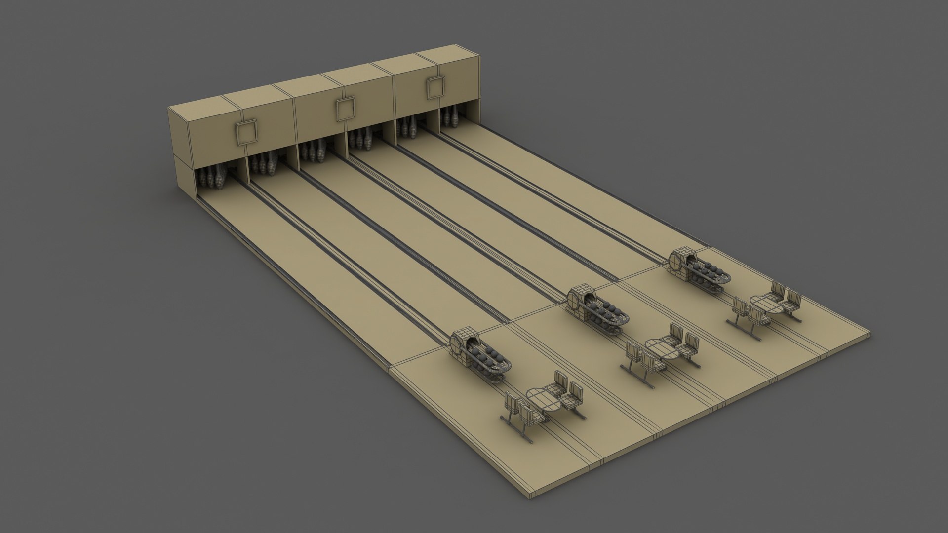 Bowling Lane 3D Model - TurboSquid 1992325