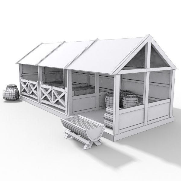 medieval stable 3d model