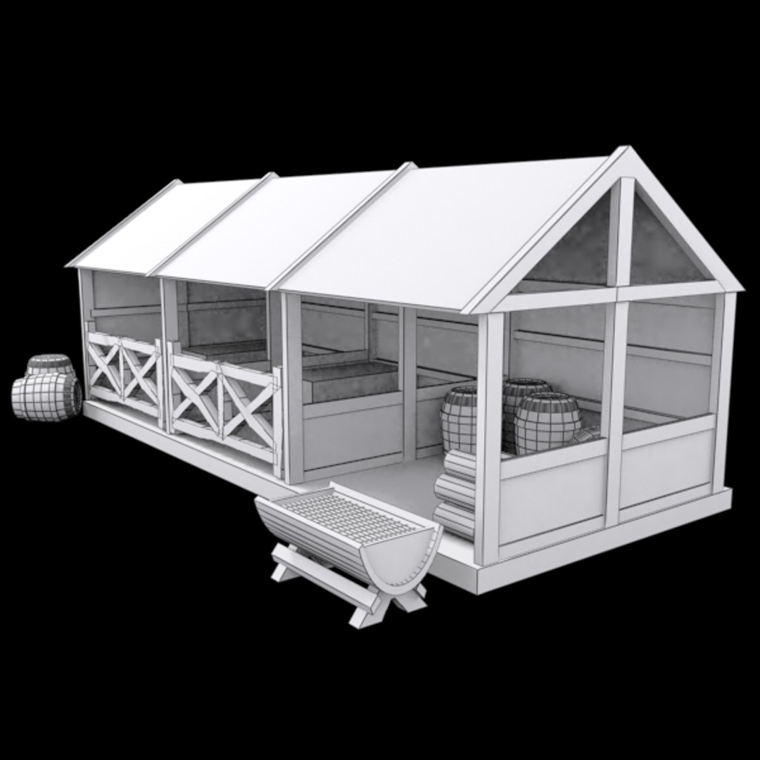 Medieval Stable 3d Model