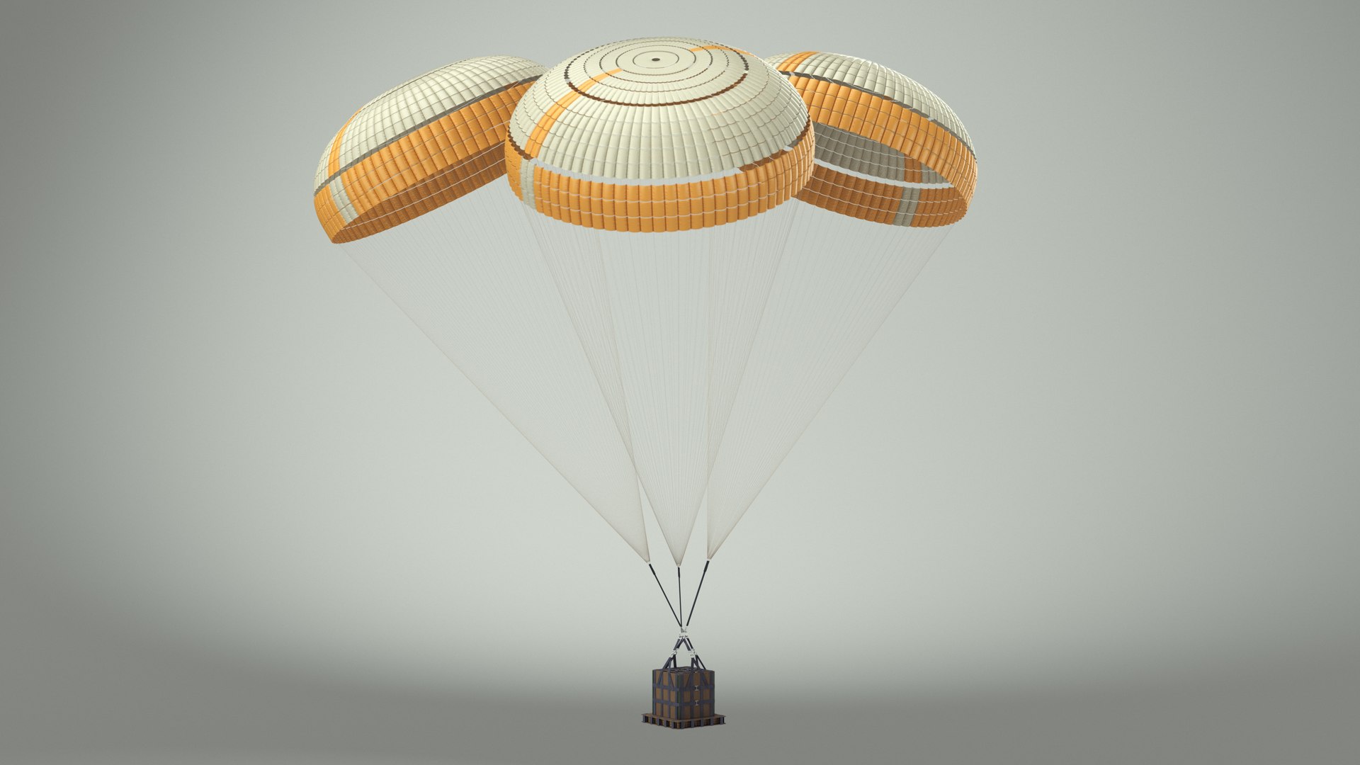 Subscale Parachute Triple With Cargo Yellow Model - TurboSquid 2243126
