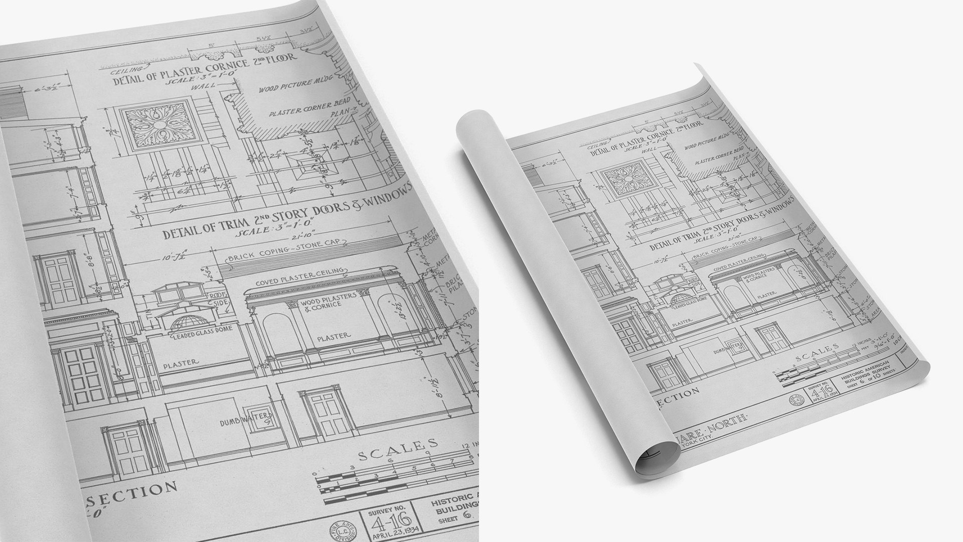 3D Drafting Table with Blueprints Collection model - TurboSquid 1885346