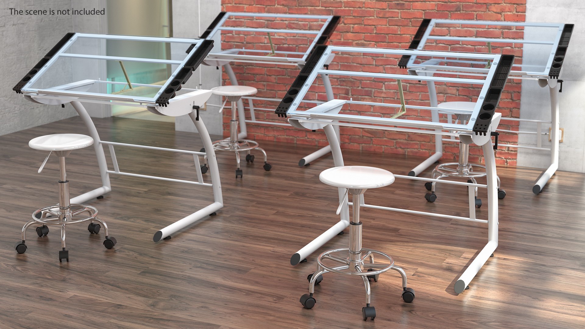 3D Drafting Table with Blueprints Collection model - TurboSquid 1885346