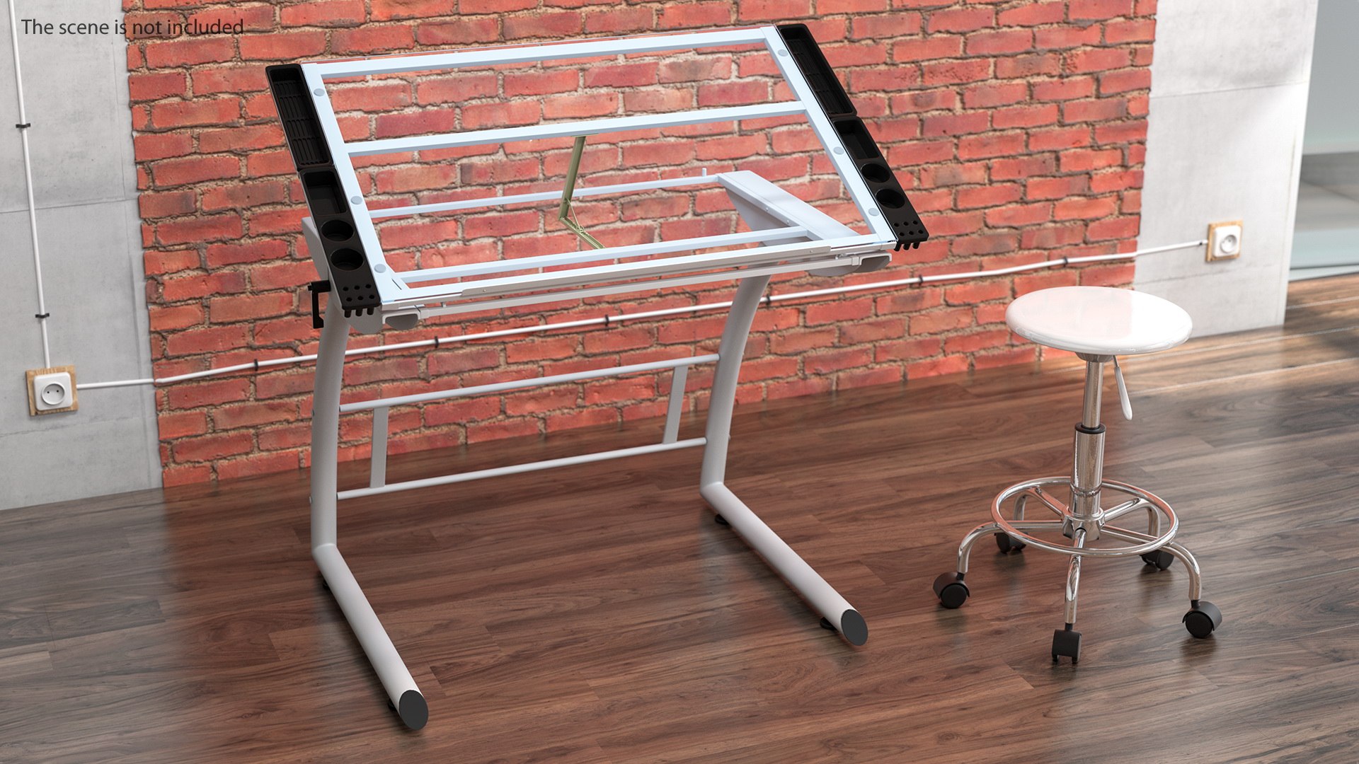 3D Drafting Table with Blueprints Collection model - TurboSquid 1885346