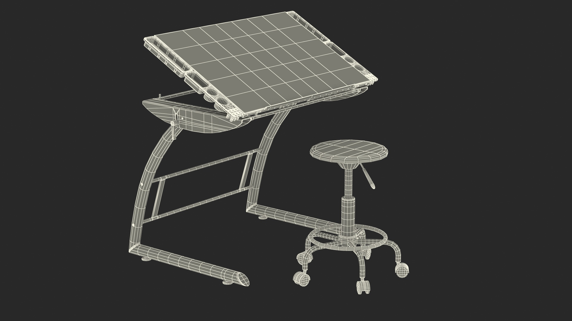 3D Drafting Table with Blueprints Collection model - TurboSquid 1885346