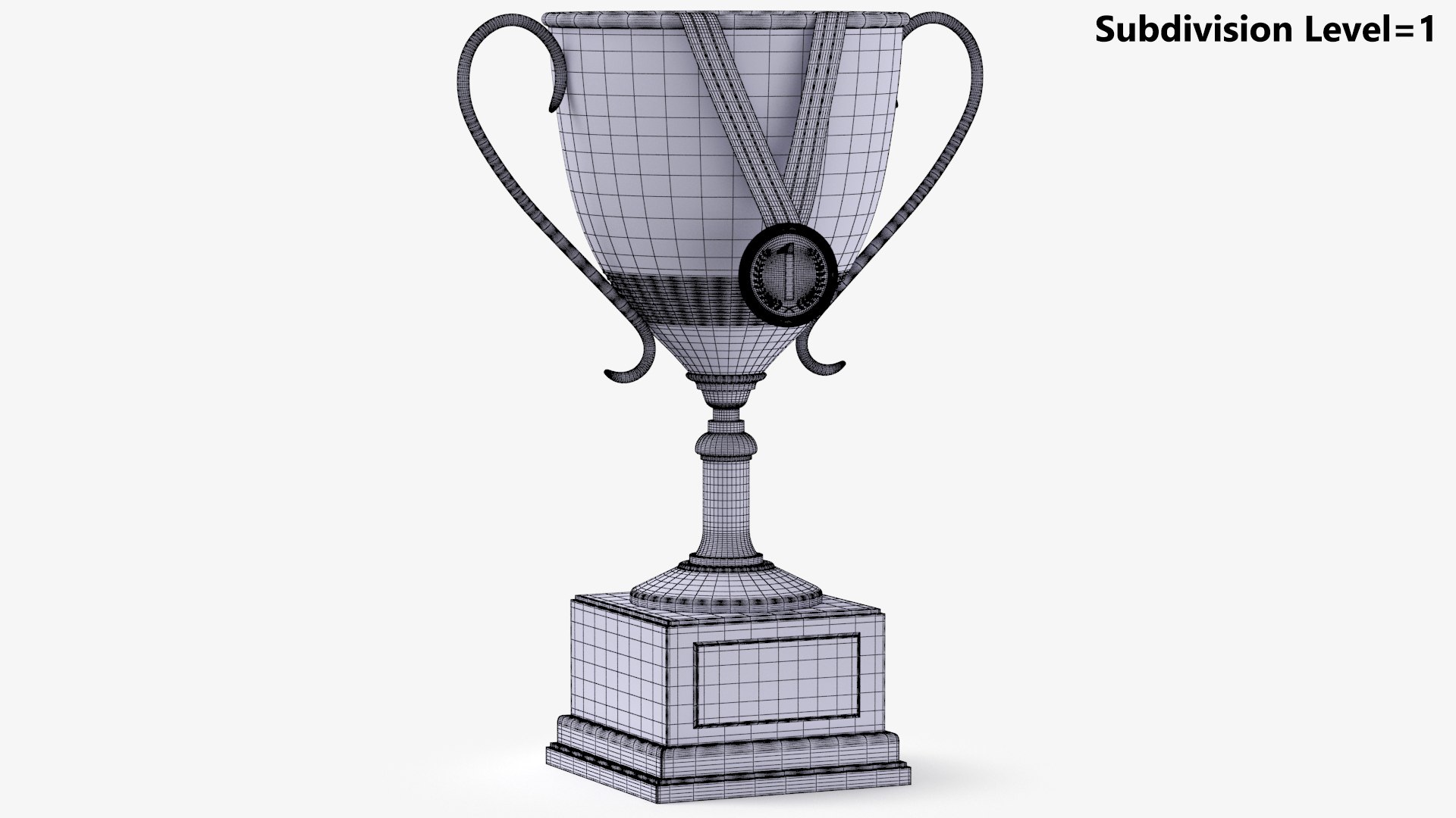 3D Trophy Cup With Gold Medal - TurboSquid 2106960