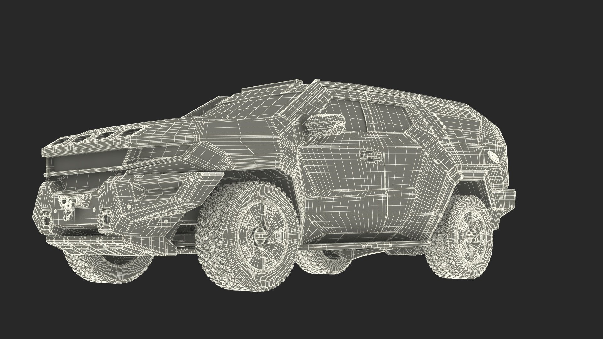 3D Armored Sand Colored SUV With Lights Off Model - TurboSquid 2269825
