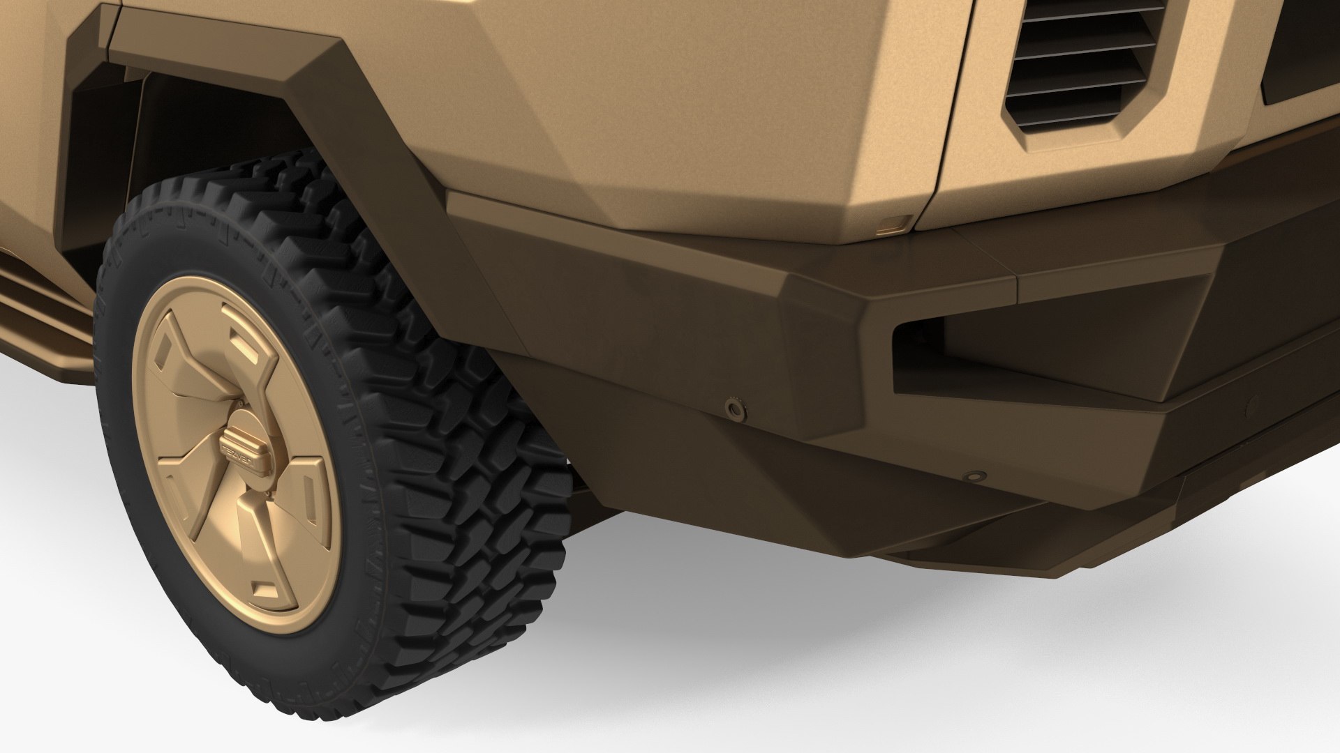 3D Armored Sand Colored SUV With Lights Off Model - TurboSquid 2269825