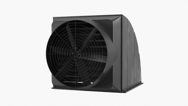 modelo 3d Ventilador de ventilación de escape de techo negro ...