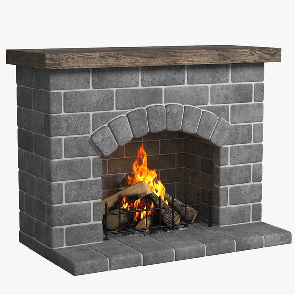 3d model fireplace place