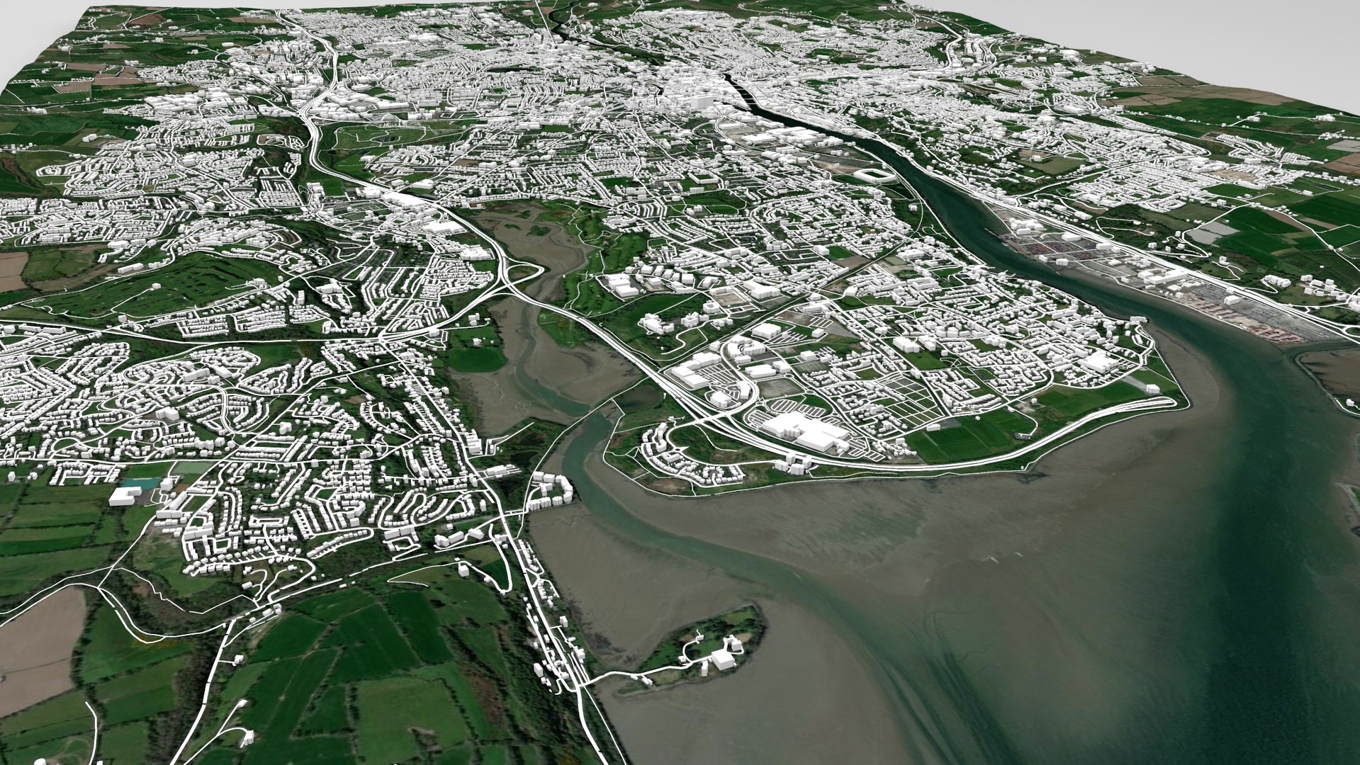 3D Model Cityscape Cork Ireland - TurboSquid 2009878