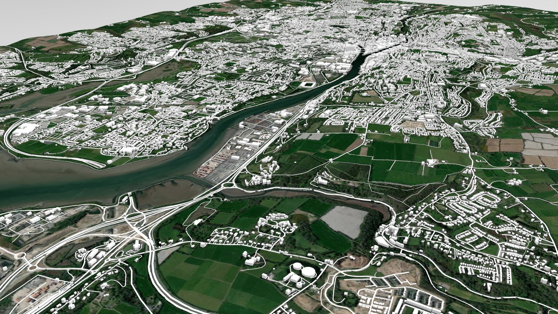 3D Model Cityscape Cork Ireland - TurboSquid 2009878