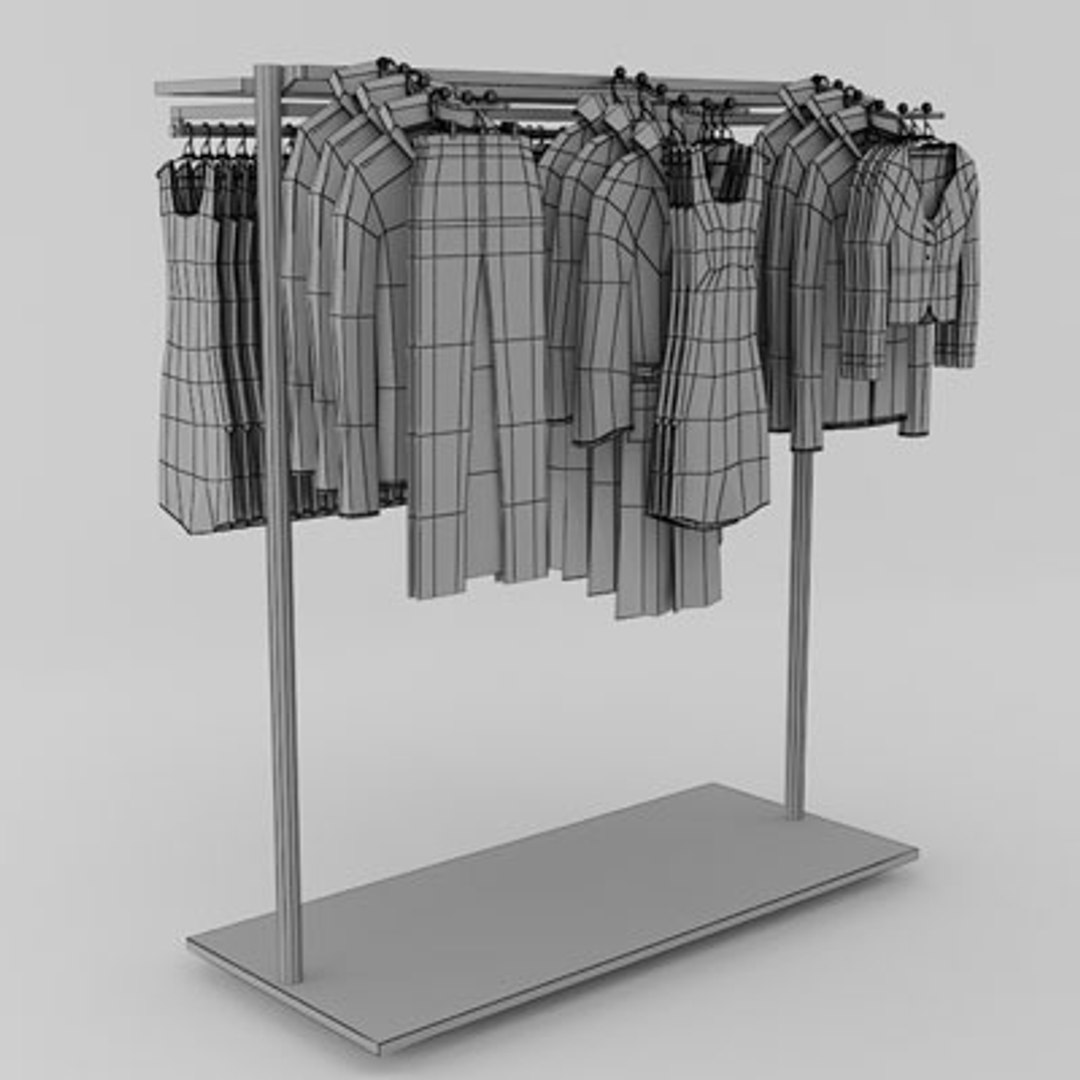 3d model retail clothing rack