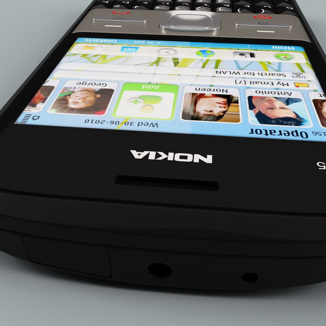 Nokia E5 00 Black 3d Model