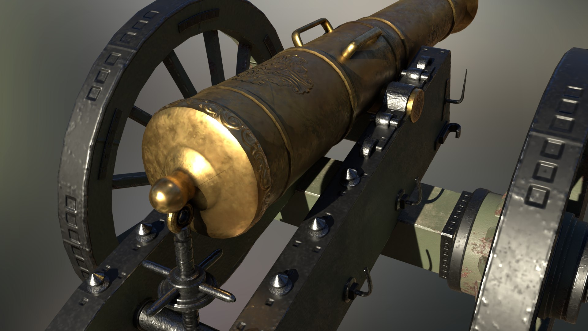 3D 12 Pounder Brass Cannon - M1736 - TurboSquid 1806341