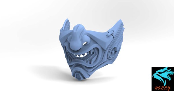 modèle 3D de Masque de samouraï pour le visage Mortal Kombat 11 ...