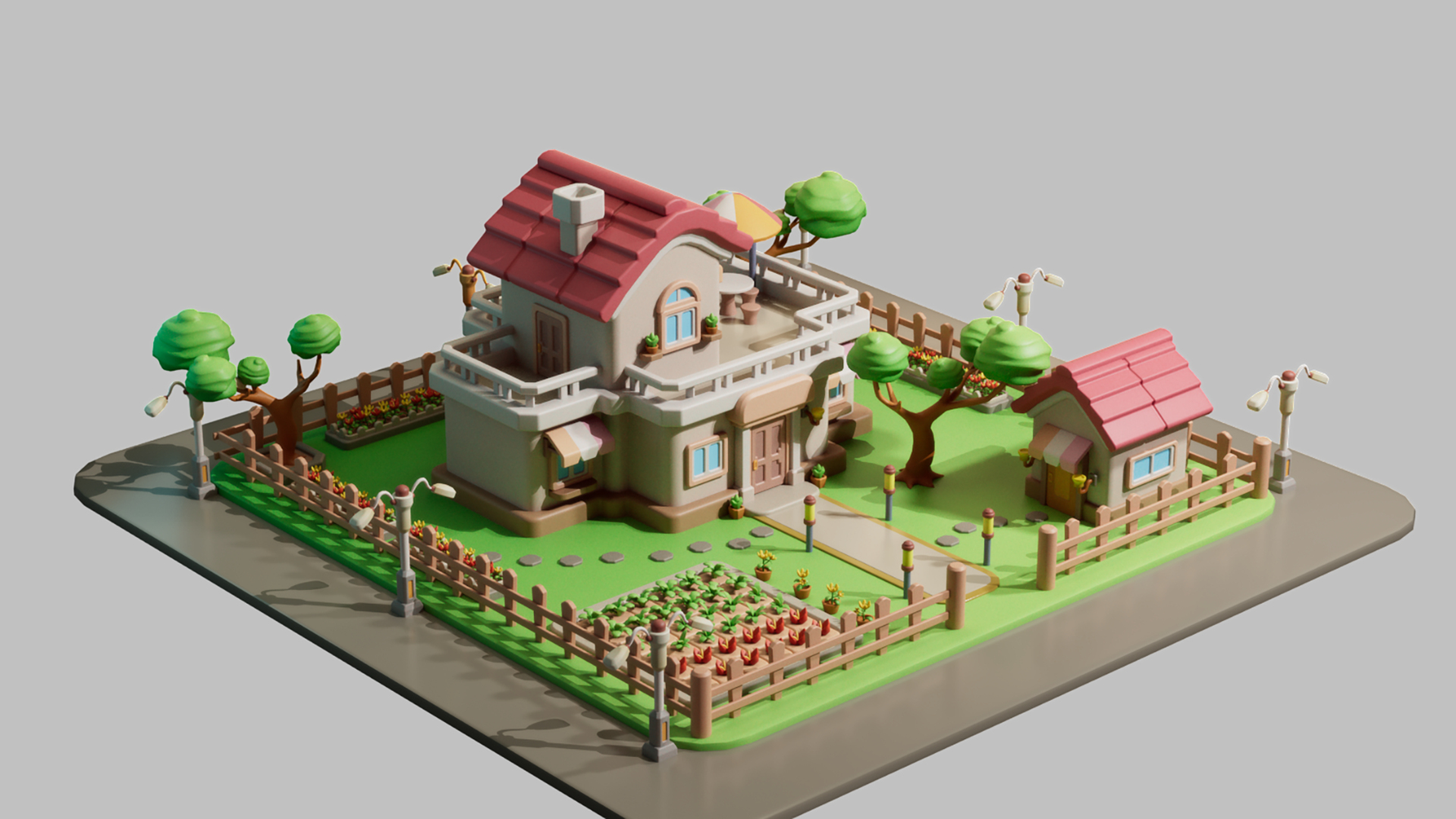 3D Cartoon Villa Cottage Country House - TurboSquid 2145550