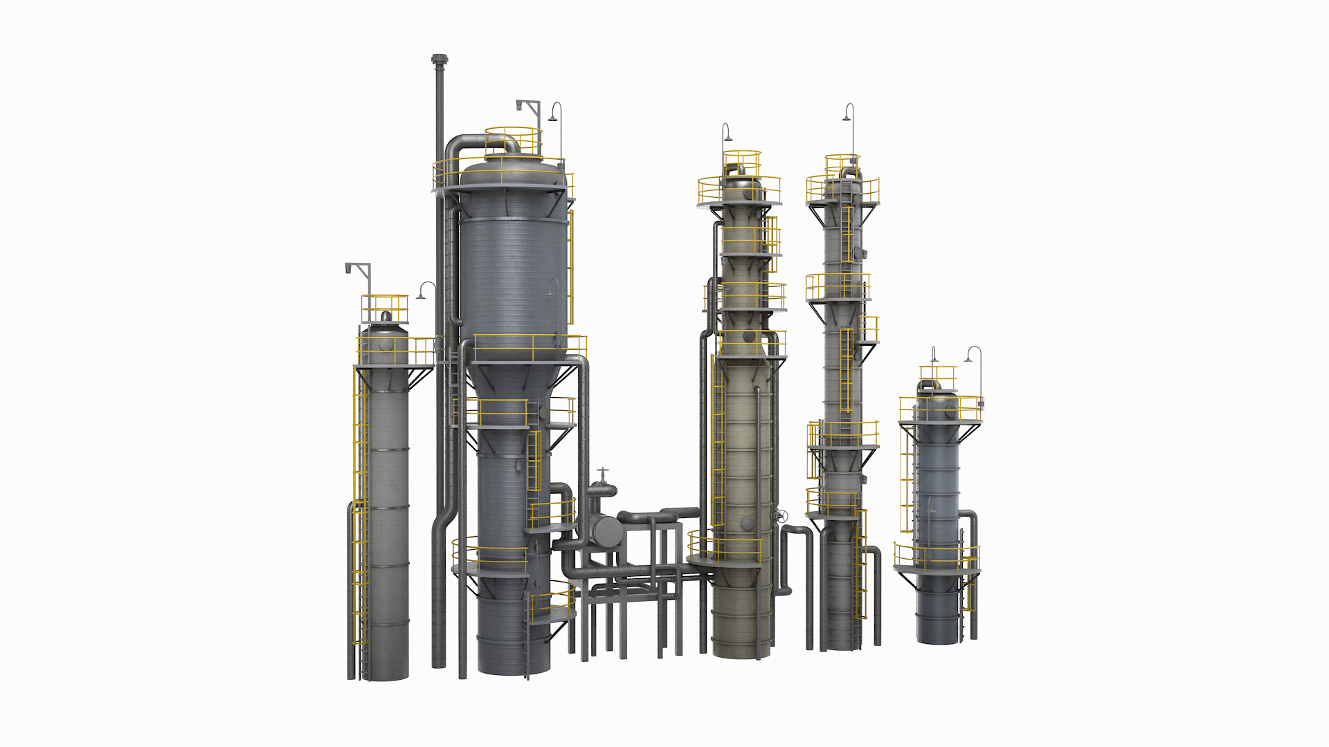 3D Refinery Towers Model - TurboSquid 1483188