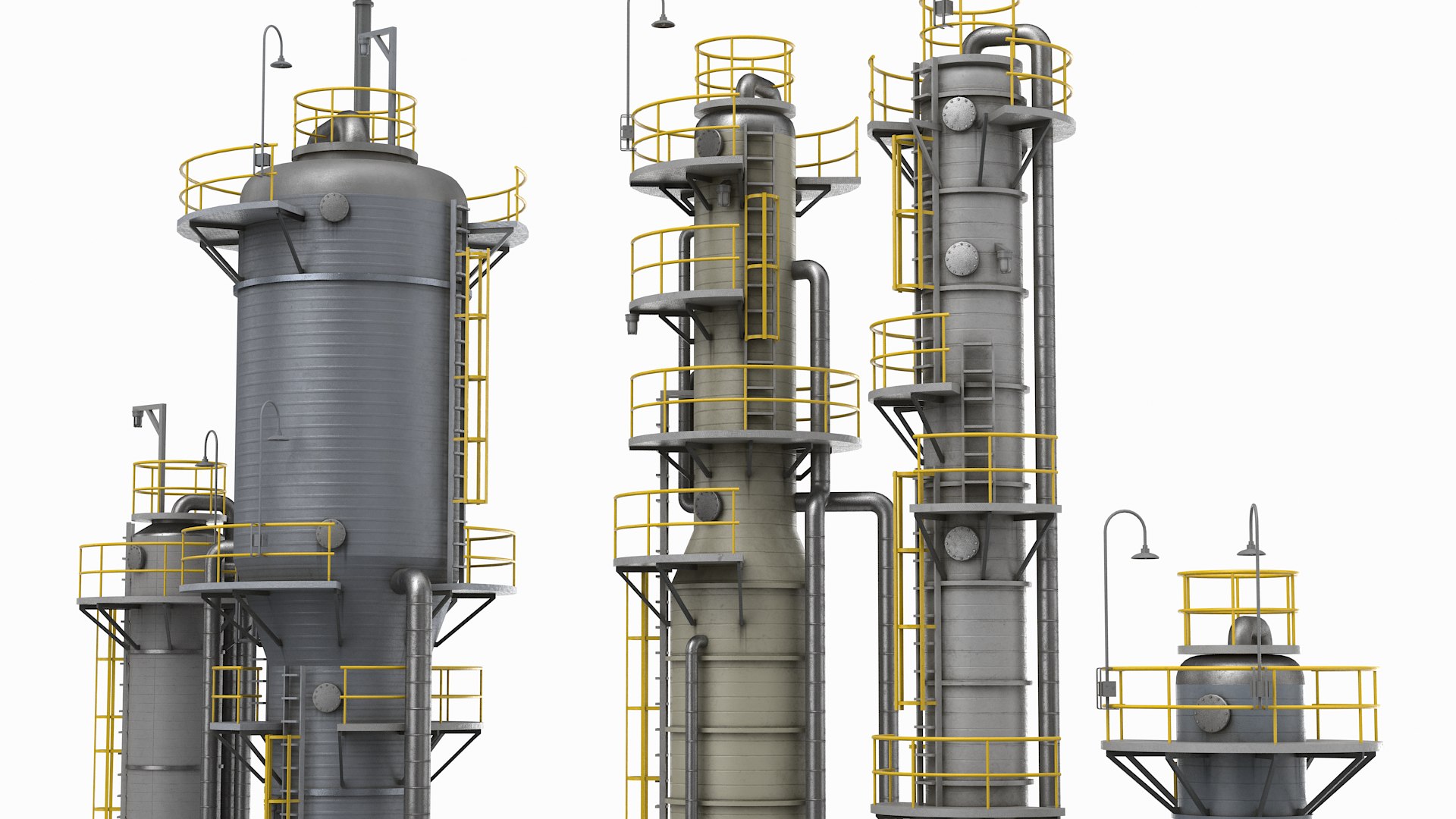3D Refinery Towers Model - TurboSquid 1483188